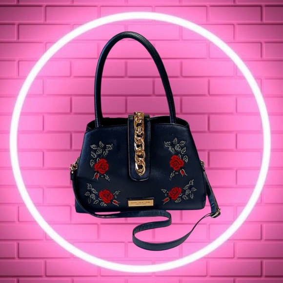 Marc New York | Bags | Marc New York Black Handbag With Red Roses ...